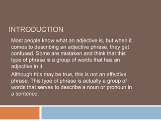 Adjevtive phrase | PPTX