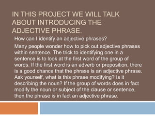 Adjevtive phrase | PPTX