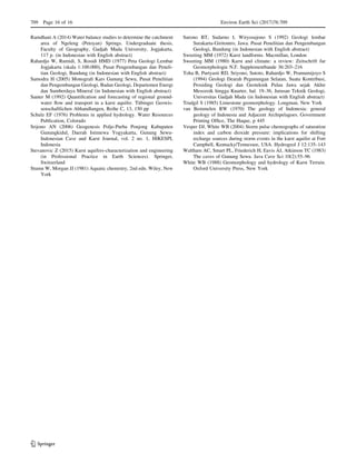 Spatial and temporal hydrochemistry variations of karst water in Gunung Sewu, Java, Indonesia | PDF