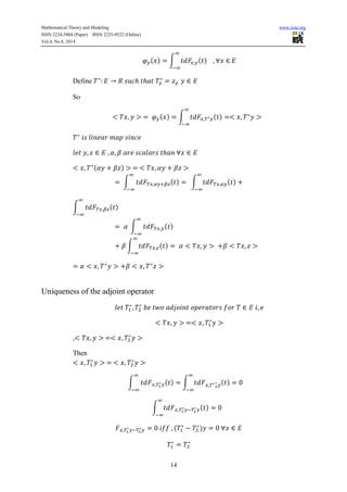 Adjoint operator in probabilistic hilbert space | PDF