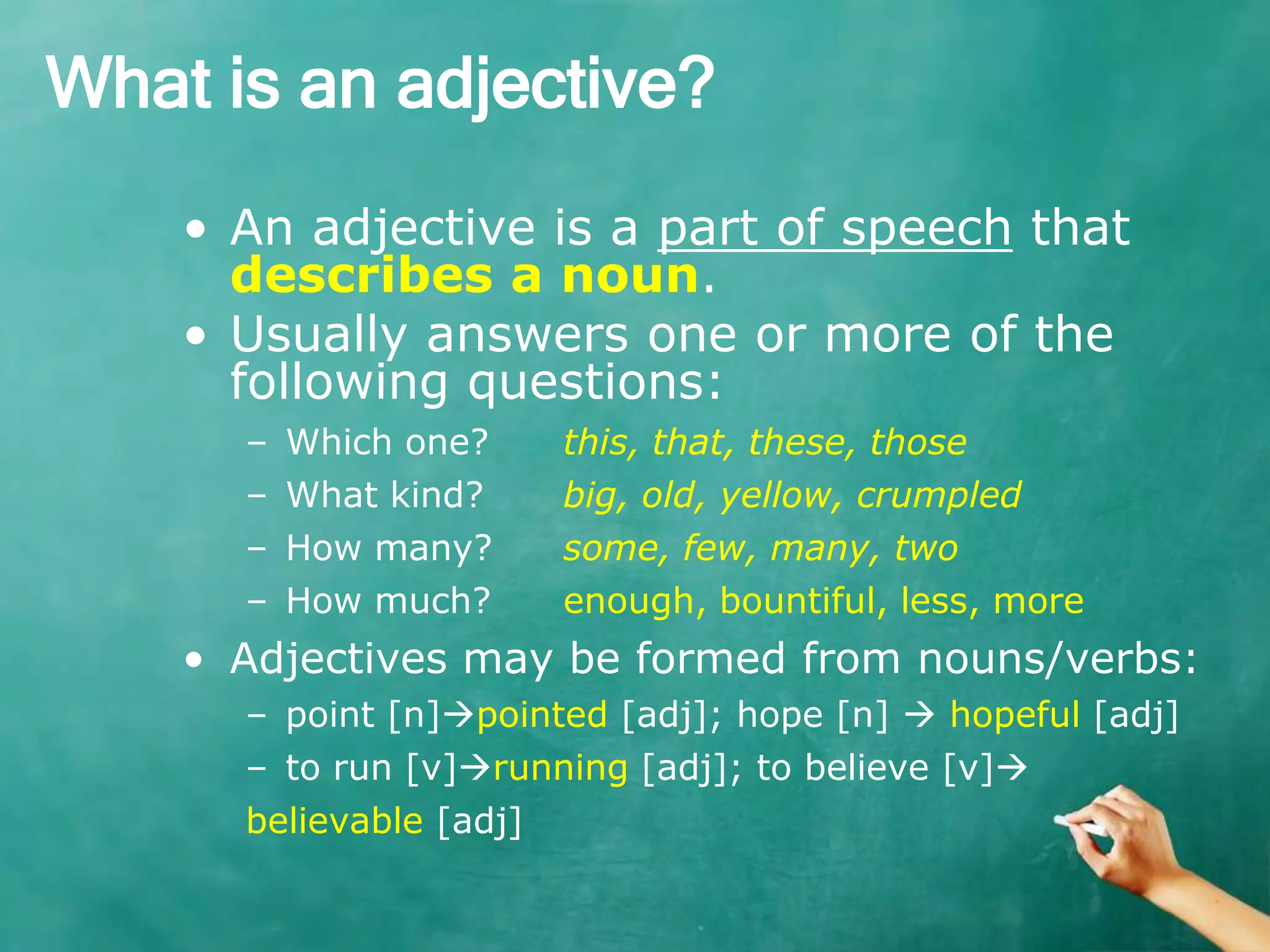Adj & prep phrases in description | PPTX