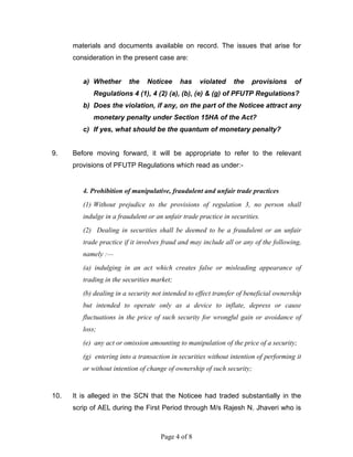 Adjudication order against Shri Manoj T. Shah in the matter of Adani ...