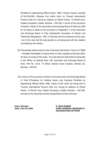 Adjudication Order against Triumph International Finance India Ltd.pdf