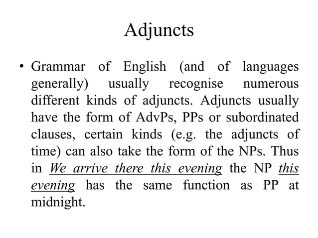 Adjuncts | PPT | Free Download