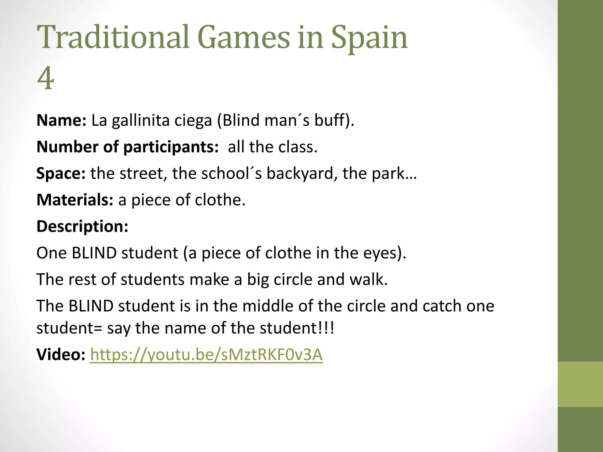 Traditional Games in Spain | PPTX
