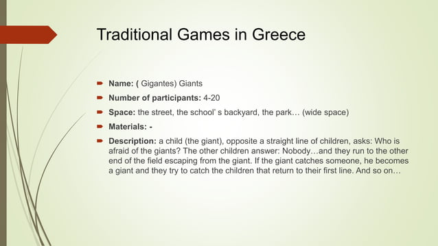 Traditional Games in Greece | PPTX