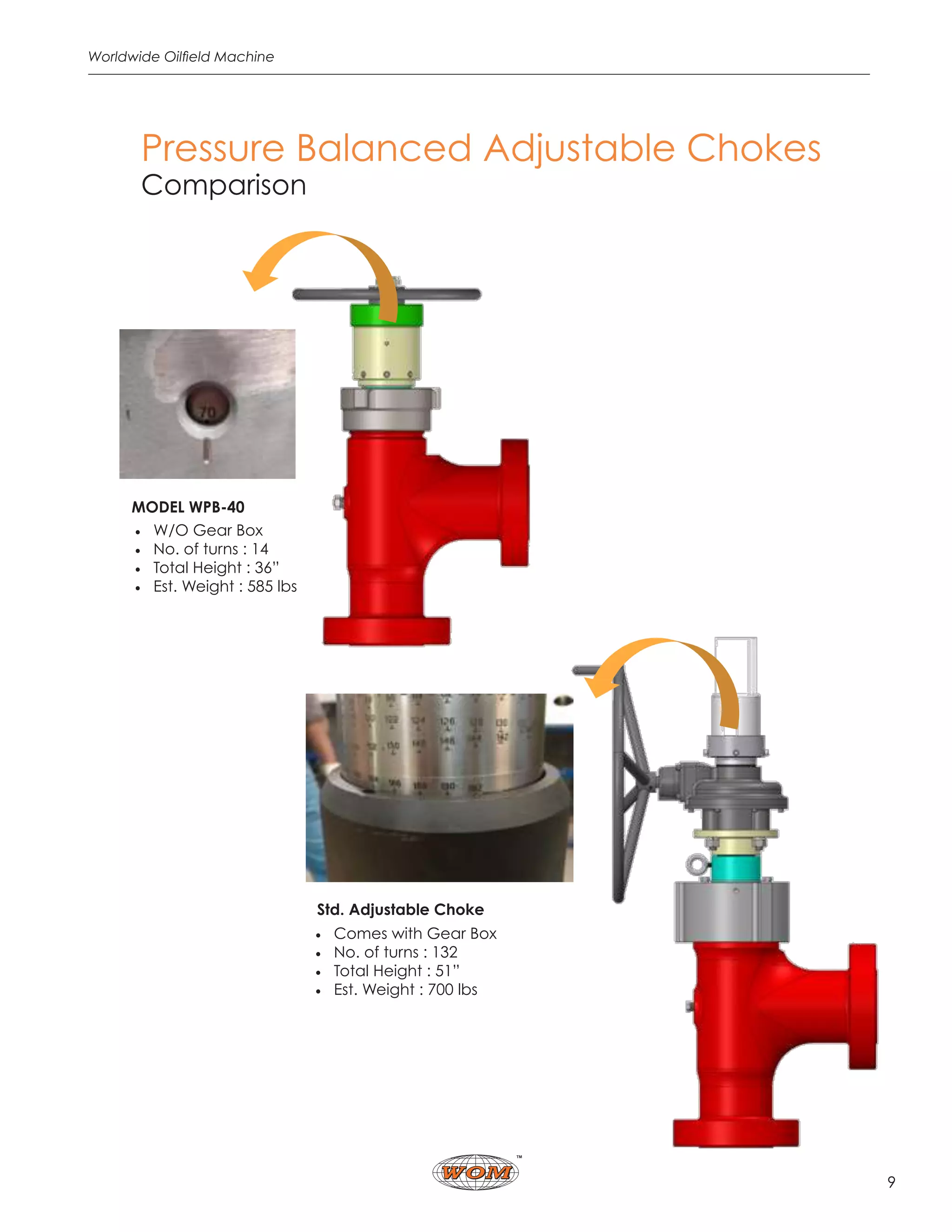Adjustable Chokes, Adjustable Chokes Oilfield Equipment - WOM Group | PDF