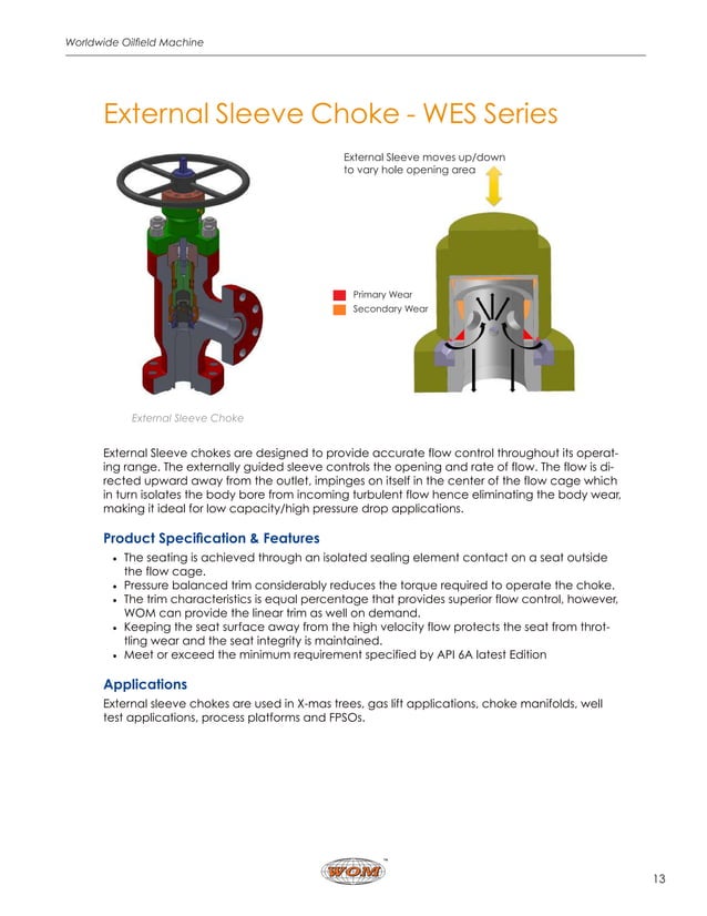 Adjustable Chokes, Adjustable Chokes Oilfield Equipment - WOM Group | PDF