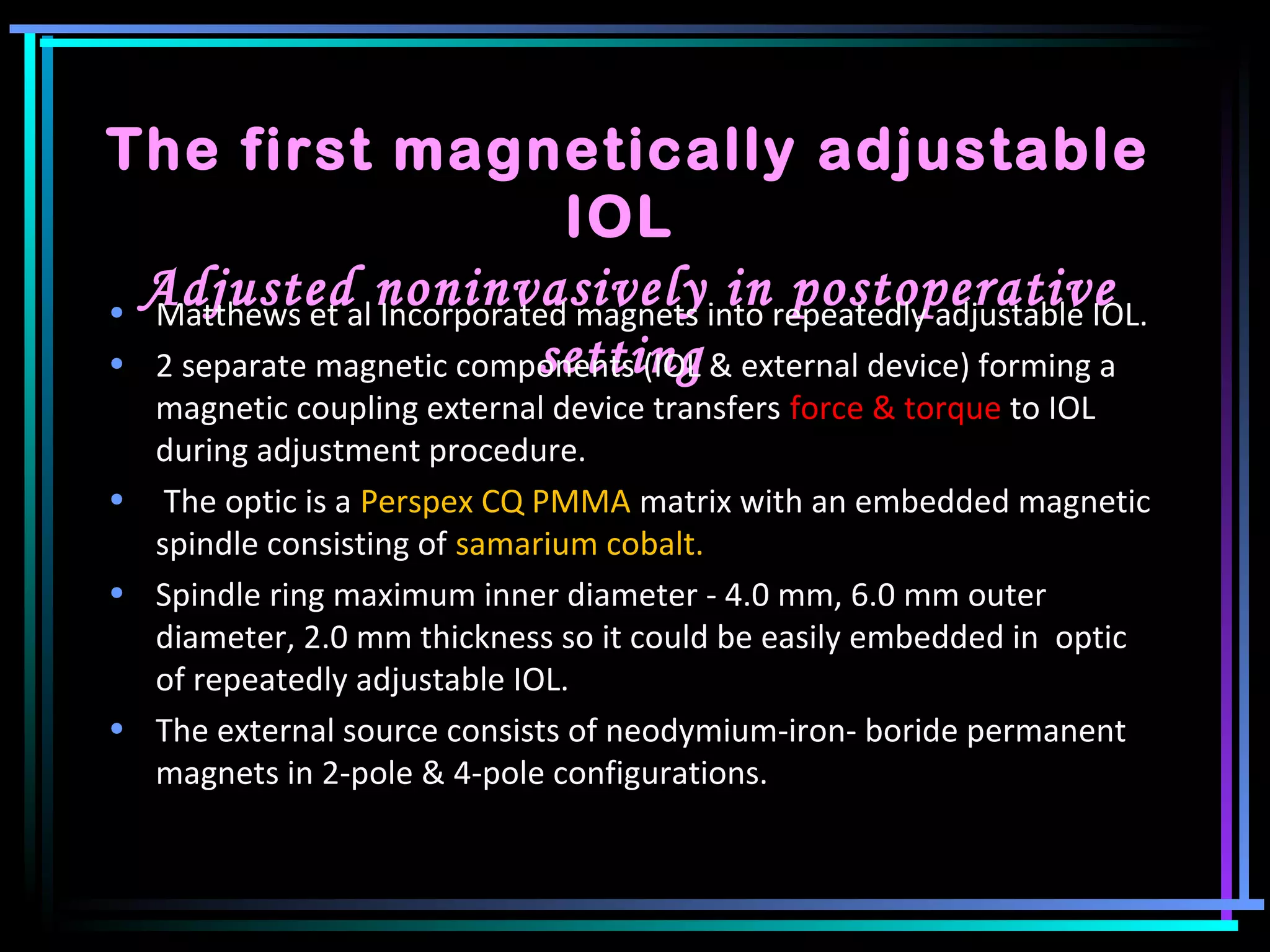 Adjustable intraocular lens power | PPT
