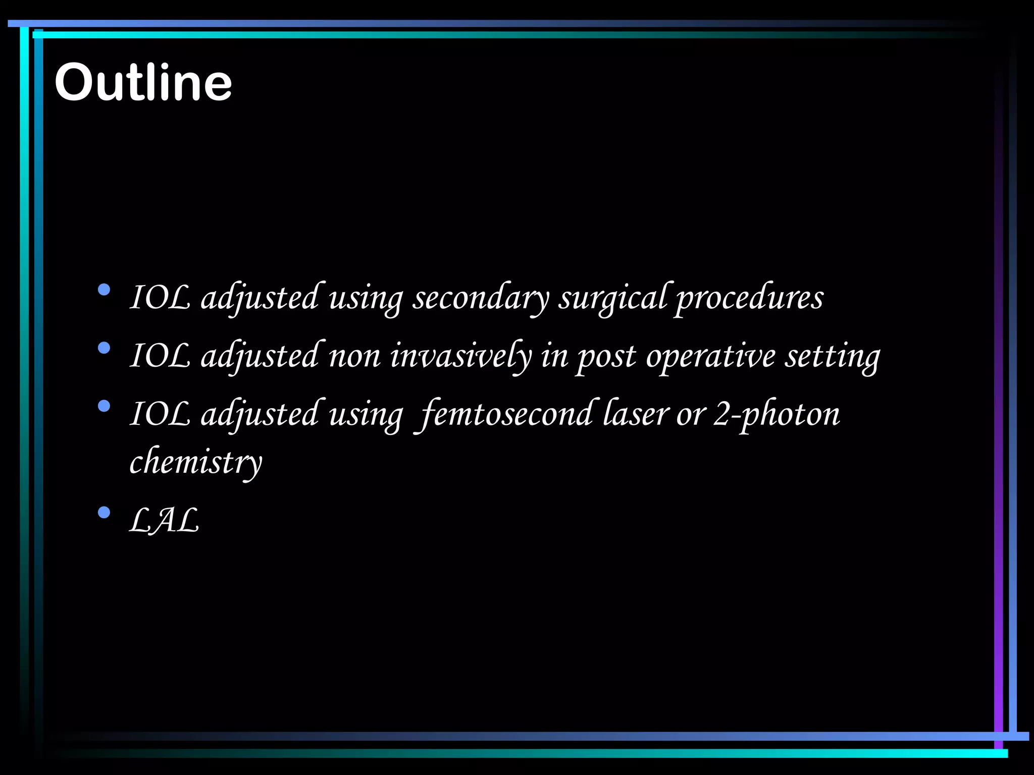 Adjustable intraocular lens power | PPT