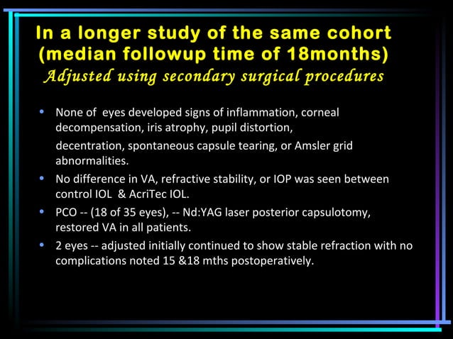 Adjustable intraocular lens power | PPT
