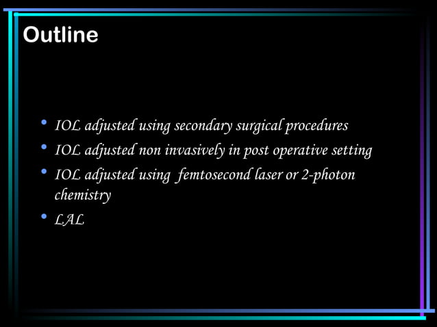 Adjustable intraocular lens power | PPT