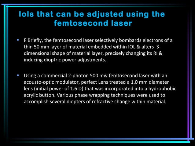 Adjustable intraocular lens power | PPT