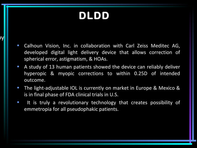 Adjustable intraocular lens power | PPT