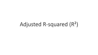 Adjusted R Square or Adjusted R bar Square | PPTX | Science