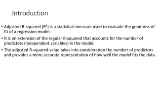 Adjusted R Square or Adjusted R bar Square | PPTX