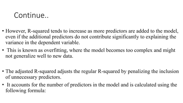 Adjusted R Square or Adjusted R bar Square | PPTX | Science