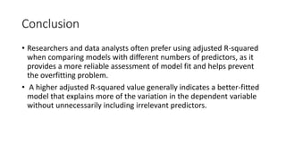 Adjusted R Square or Adjusted R bar Square | PPTX