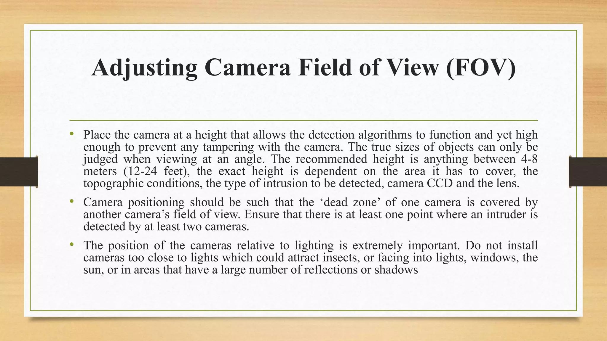Adjusting camera field of view n CCTV | PPT