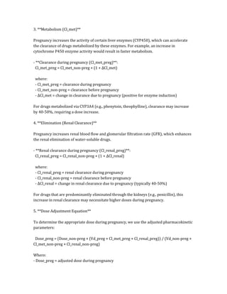 Adjusting Drug Doses in Pregnancy ; Pharmacokinetics | PDF