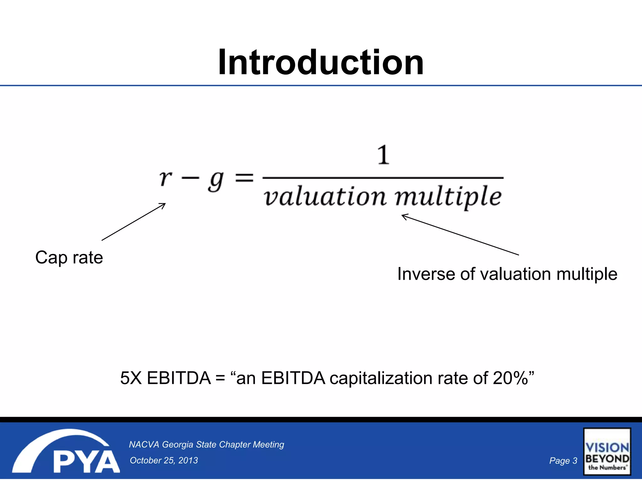 PYA Presents Adjusting Valuation Multiples at NACVA | PPTX
