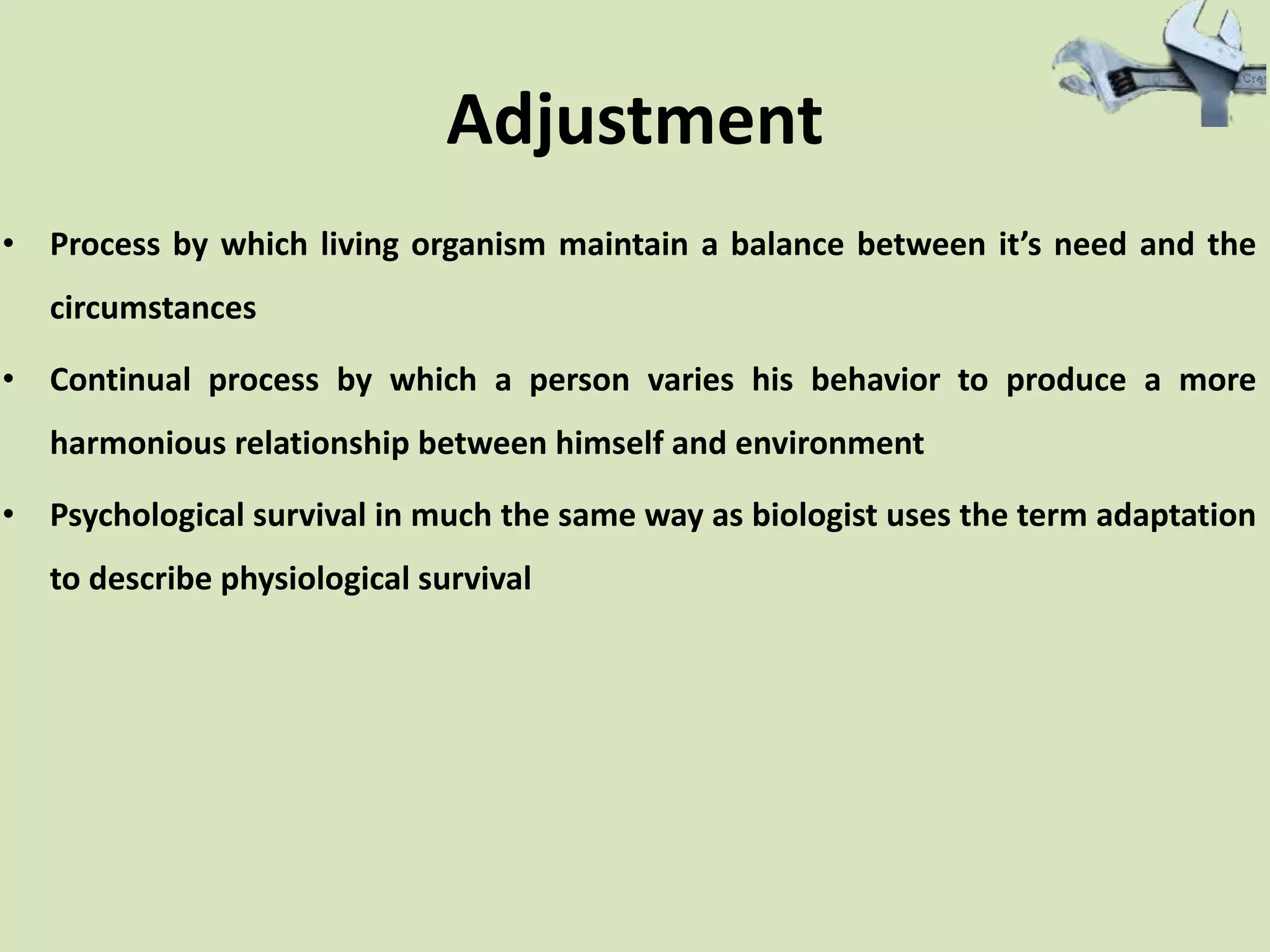 Adjustment, conflict and frustration | PPTX