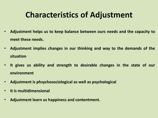 Adjustment, conflict and frustration | PPTX