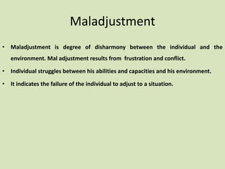 Adjustment, conflict and frustration | PPTX
