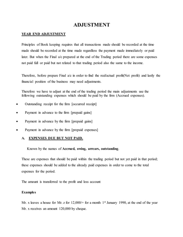 Adjustment | DOCX | Stocks and Bonds | Personal Investing