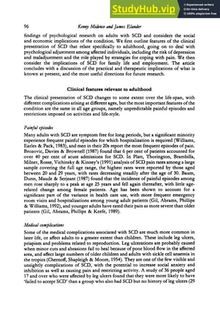 Adjustment And Coping In Adults With Sickle Cell Disease An Assessment ...