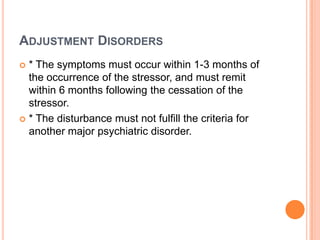 Adjustment and mood disorders | PPTX