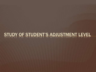 Adjustment by S.Lakshmanan, Psychologist | PPTX