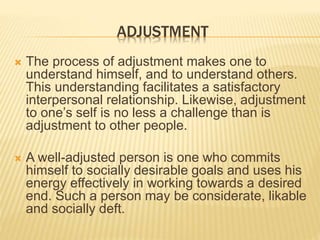 Adjustment by S.Lakshmanan, Psychologist | PPTX