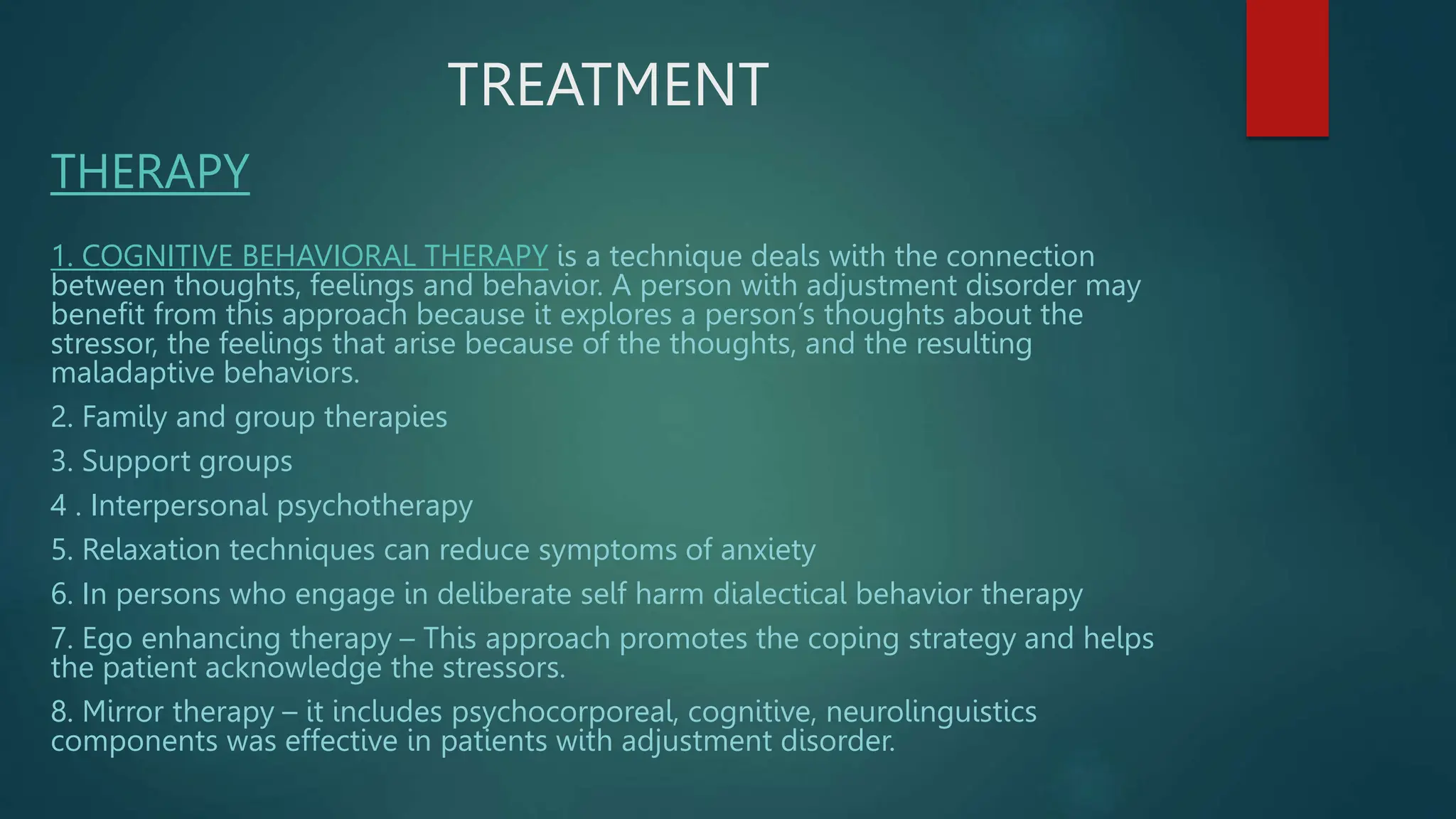 ADJUSTMENT Disorder TYPES ETIOLOGY COMPLICATIONS AND TREATMENT .pptx