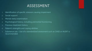 ADJUSTMENT Disorder TYPES ETIOLOGY COMPLICATIONS AND TREATMENT .pptx