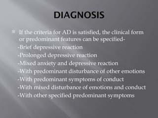 ADJUSTMENT DISORDER presentation pG student | PPTX