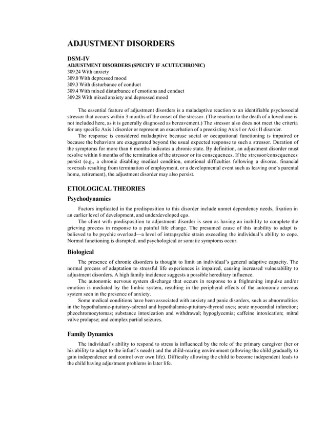 Adjustment Disorders | PDF
