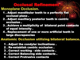 Adjustment of complete denture occlusion.ppt