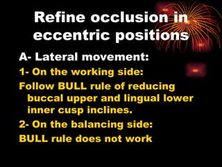 Adjustment of complete denture occlusion.ppt