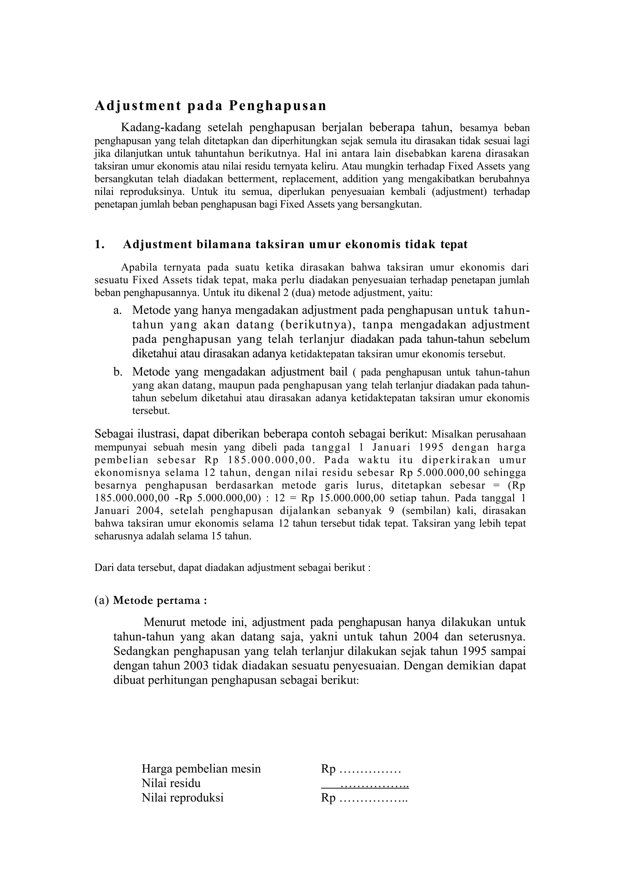 Adjustment pada penghapusan. jobsheet | PDF