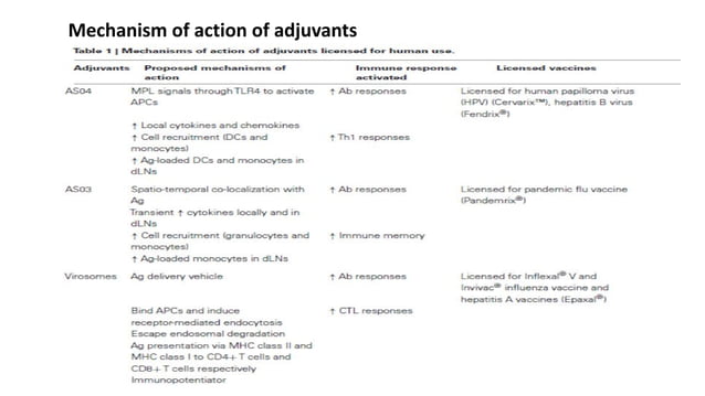 Mechanisms of Action of Adjuvants | PDF