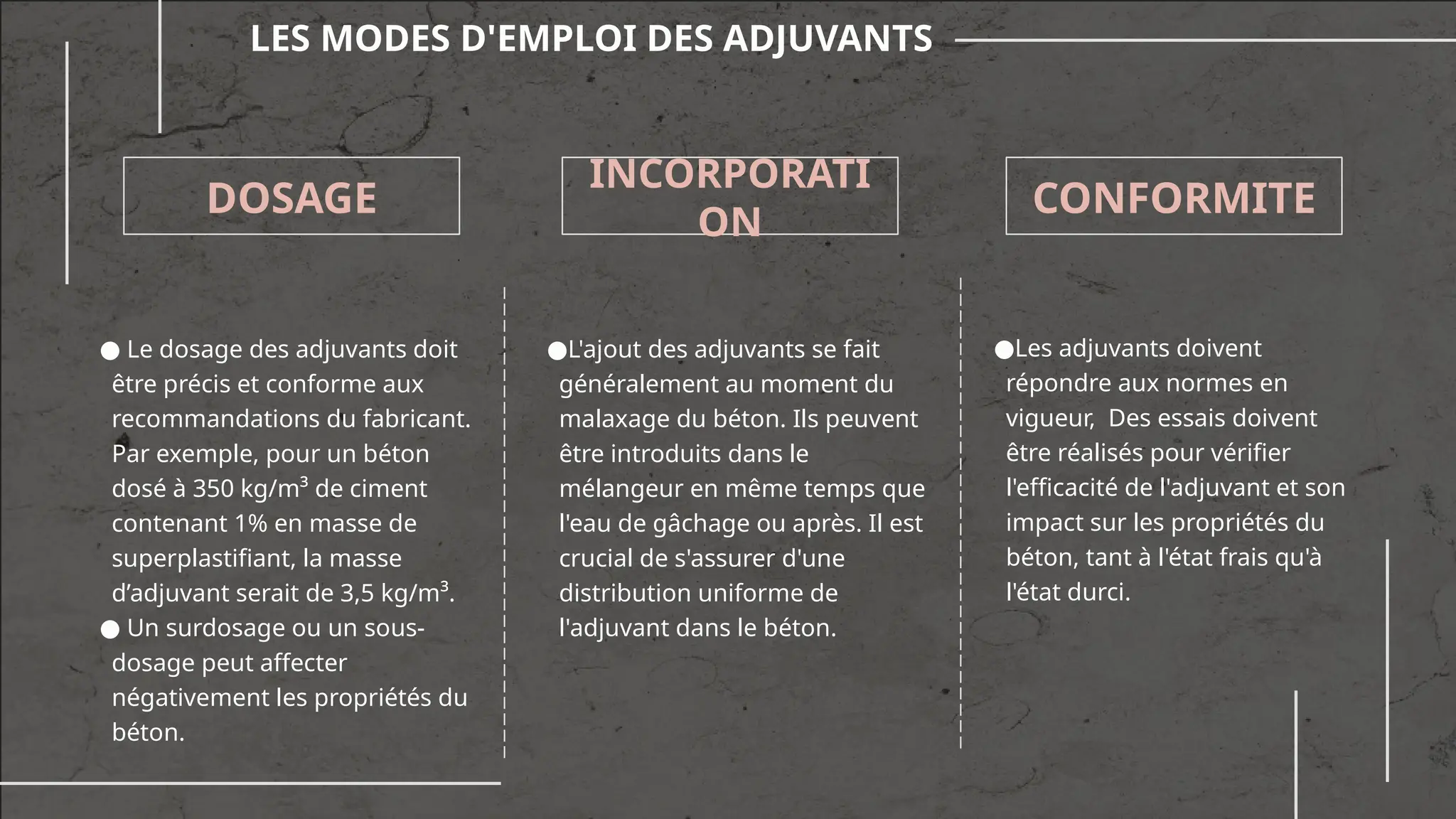 ADJUVANTS DE BETONS INNOVANTS - Rôle, Types et méthodes | PPTX