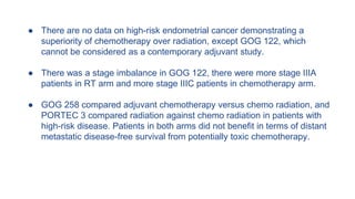 Adjuvant treatment in high risk endometrial carcinoma.pptx | Cancer ...