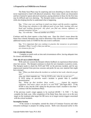 A Proposal for an EMDR Reverse Protocol - Robbie Adler-Tapia | PDF