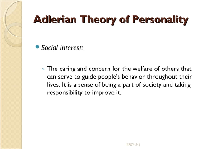 Adlerian theory of personality | PPT
