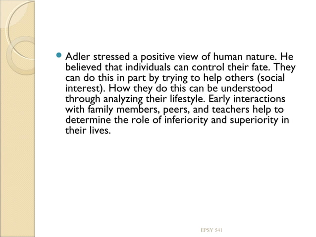 Adlerian theory of personality | PPT