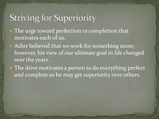 Adler’s individual psychology | PPTX