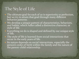 Adler’s individual psychology | PPTX