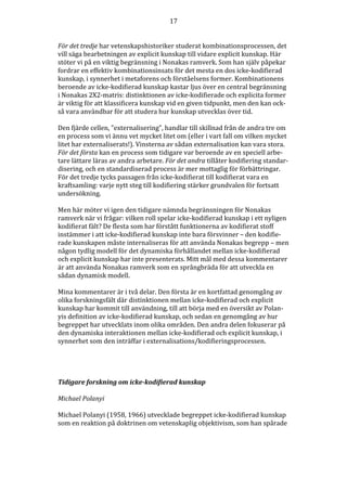 Kodifierad och icke kodifierad kunskap | PDF