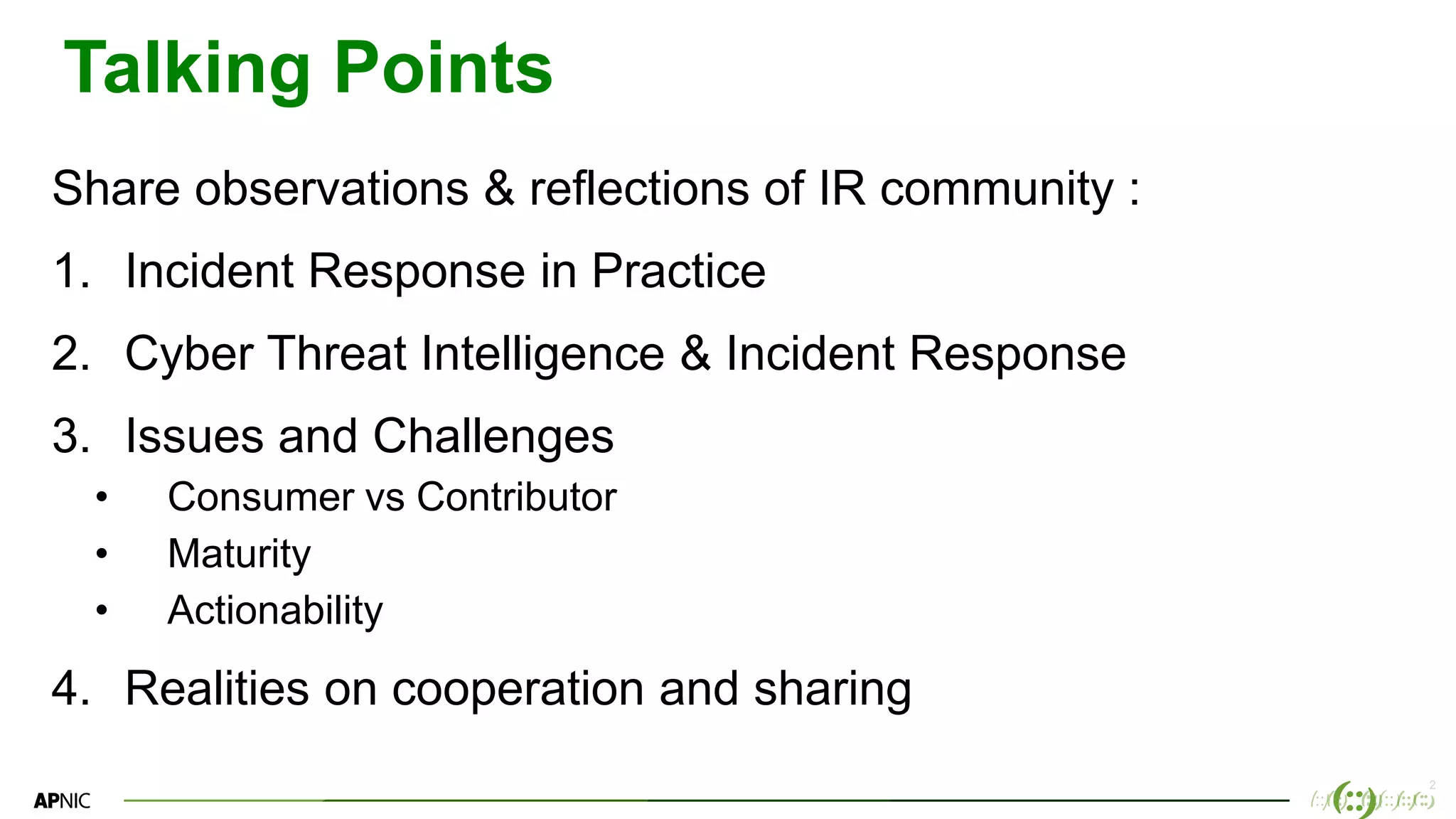 33rd TWNIC IP OPM: Practical Incident Response & Threat Intelligence | PPT